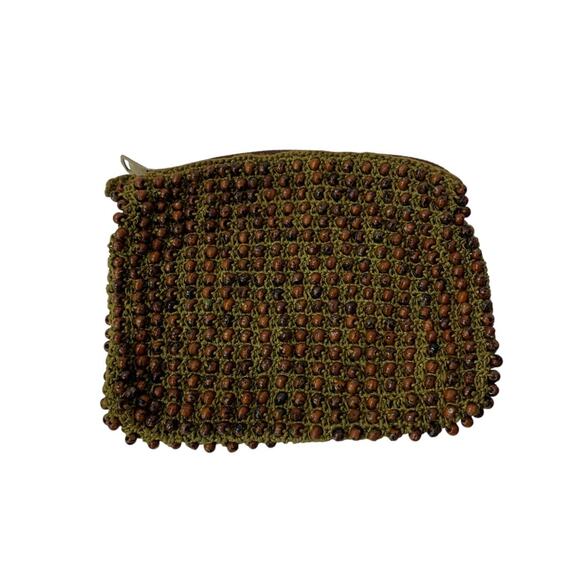 Unbranded | Accessories | Vintage Beaded Zip Top Bag Pouch Purse Boho Macrame 65 X 5 Inch | Poshmark